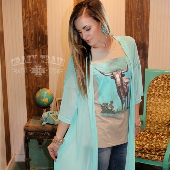 Sweaters | Crazy Train Turquoise Duster | Poshmark